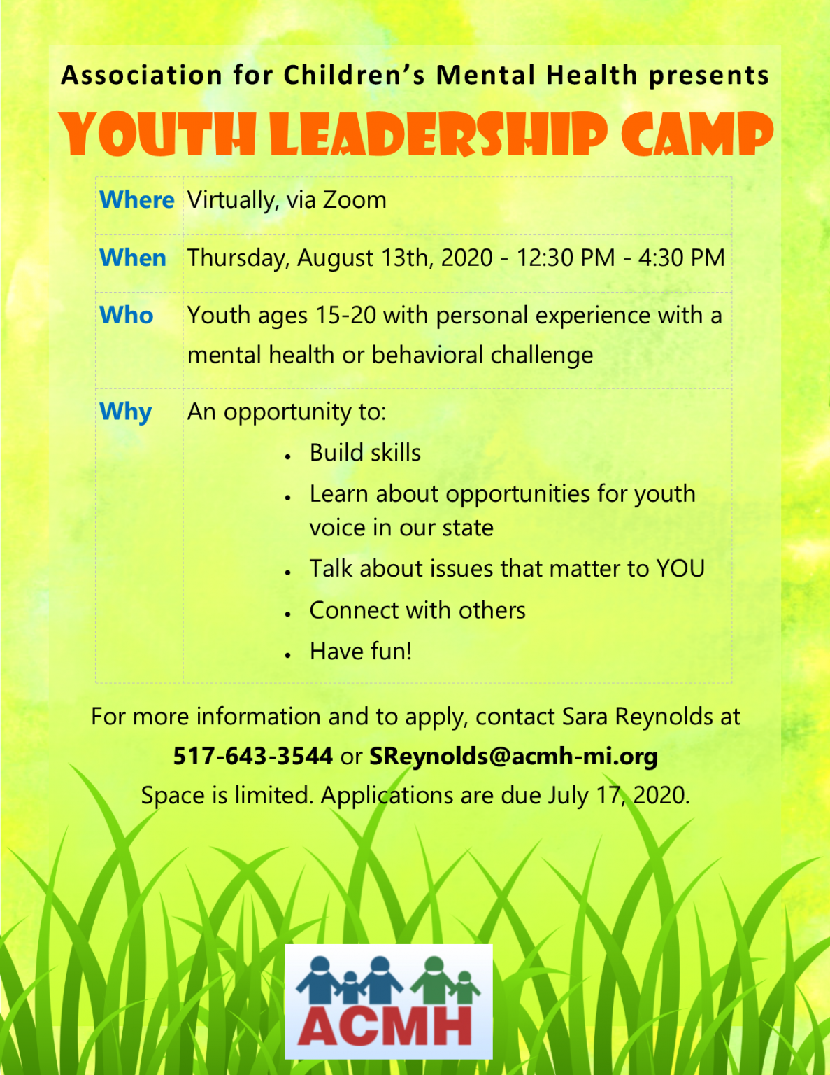 ACMH Youth Leadership Camp - ACMH